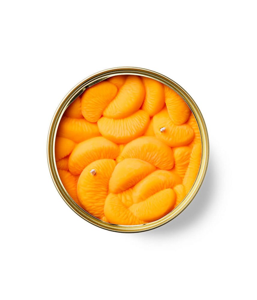 Tangerines Shaped, Tangerines Scent, Natural Wax Candle - CandleCan