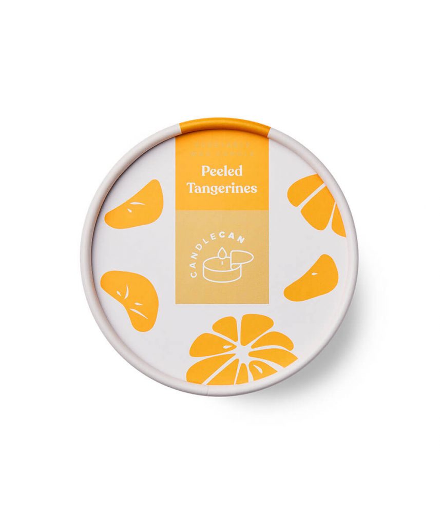 Tangerines Shaped, Tangerines Scent, Natural Wax Candle - CandleCan